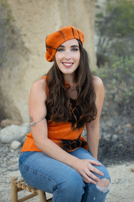 CHALECO RETAZOS NARANJA :: Maria-Hurtado